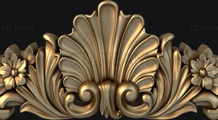 Ракушка в цветах, KORON_0031Короны 3D модель KORON_0031 для ЧПУ: STL / MAX (obj)